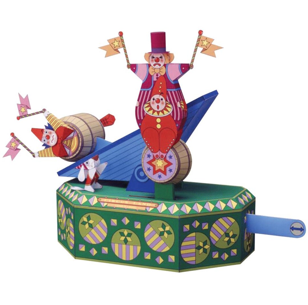 Papercraft Clown in a Barrel Circus, Acrobatics Papercraft, Template ...