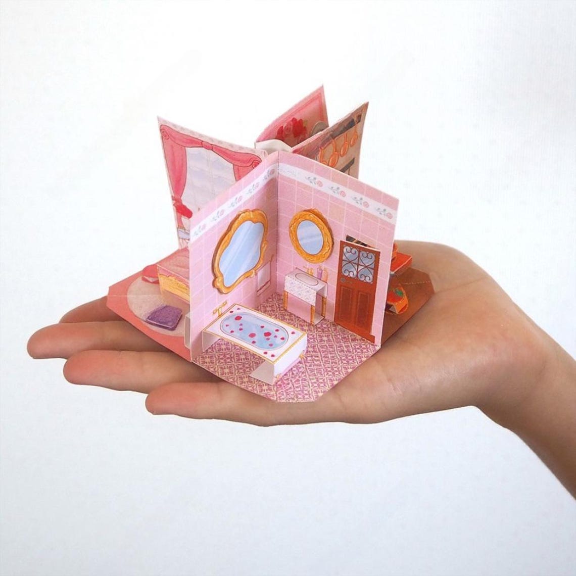 Miniature Book, Cute House, Papercraft, Template Kit, Miniature ...
