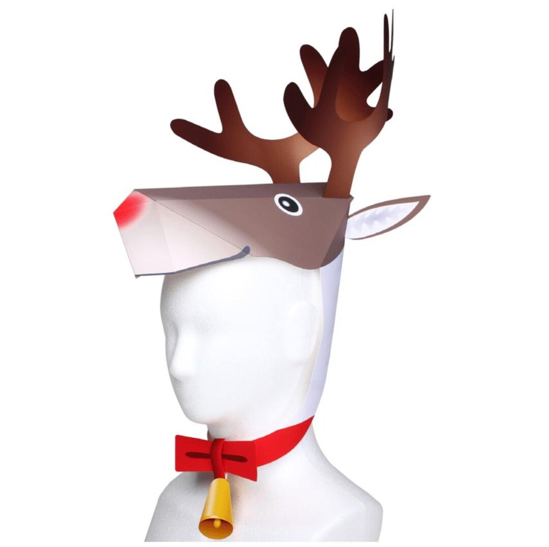 Reindeer Hat, Costume Hat,diy Papercraft for Kid Template Kit - Etsy