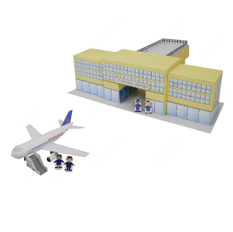 Papercraft, Airport, Passenger Plane, DIY Papercraft for Kid Template ...