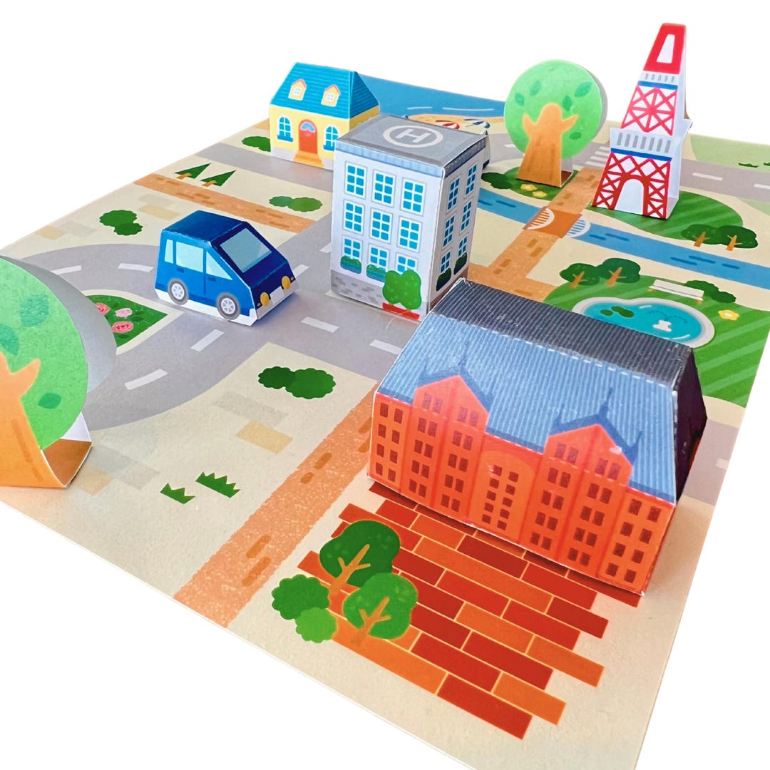 Papercraft City of Tokyo DIY Papercraft for Kid Template Kit Diorama ...