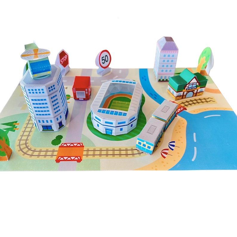 Papercraft City of Rotterdam, De Kuip Stadium, Train Station Skyscraper ...