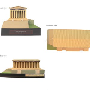 The Parthenon, Athens, Greece, Building, DIY Paper Model Sculpture ...