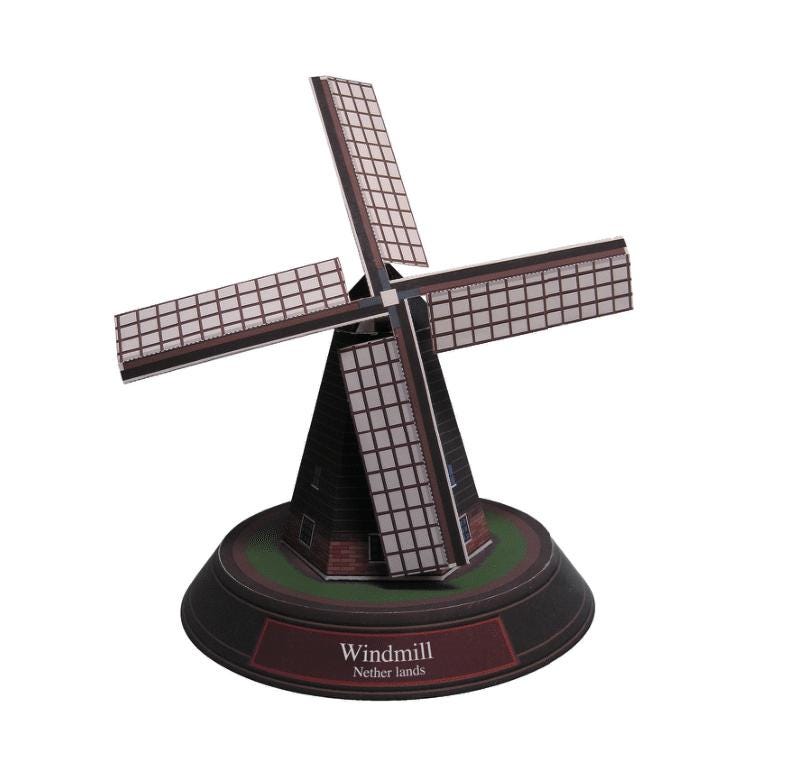 Windmill, Holland, Netherlands, Building, Paper Model, Papercraft ...