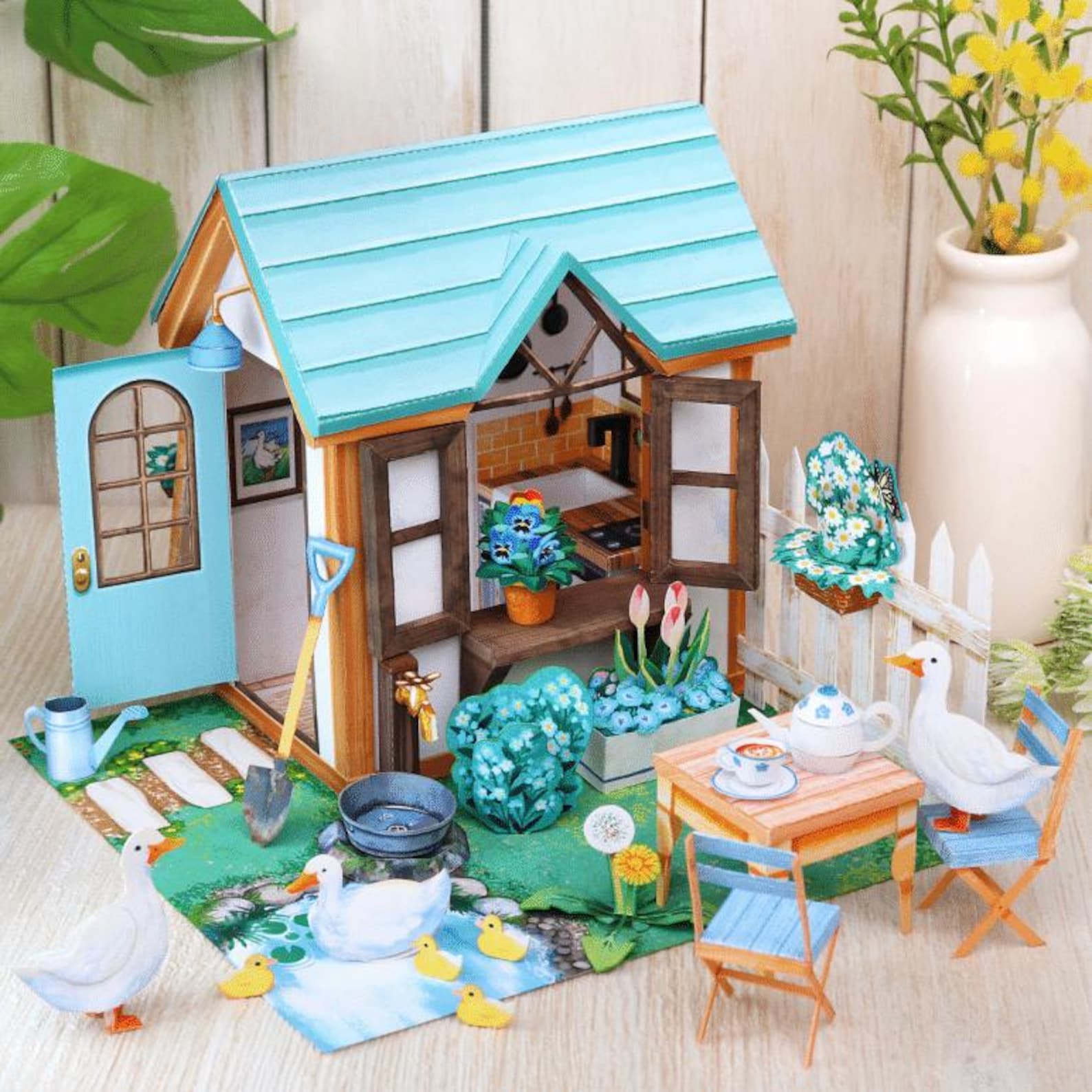 Garden House Papercraft for Kid Template Kit Miniature, Printable ...