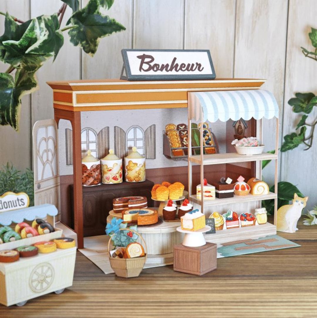 Sweets Shop Papercraft for Kid Template Kit Miniature, DIY, Pdf ...