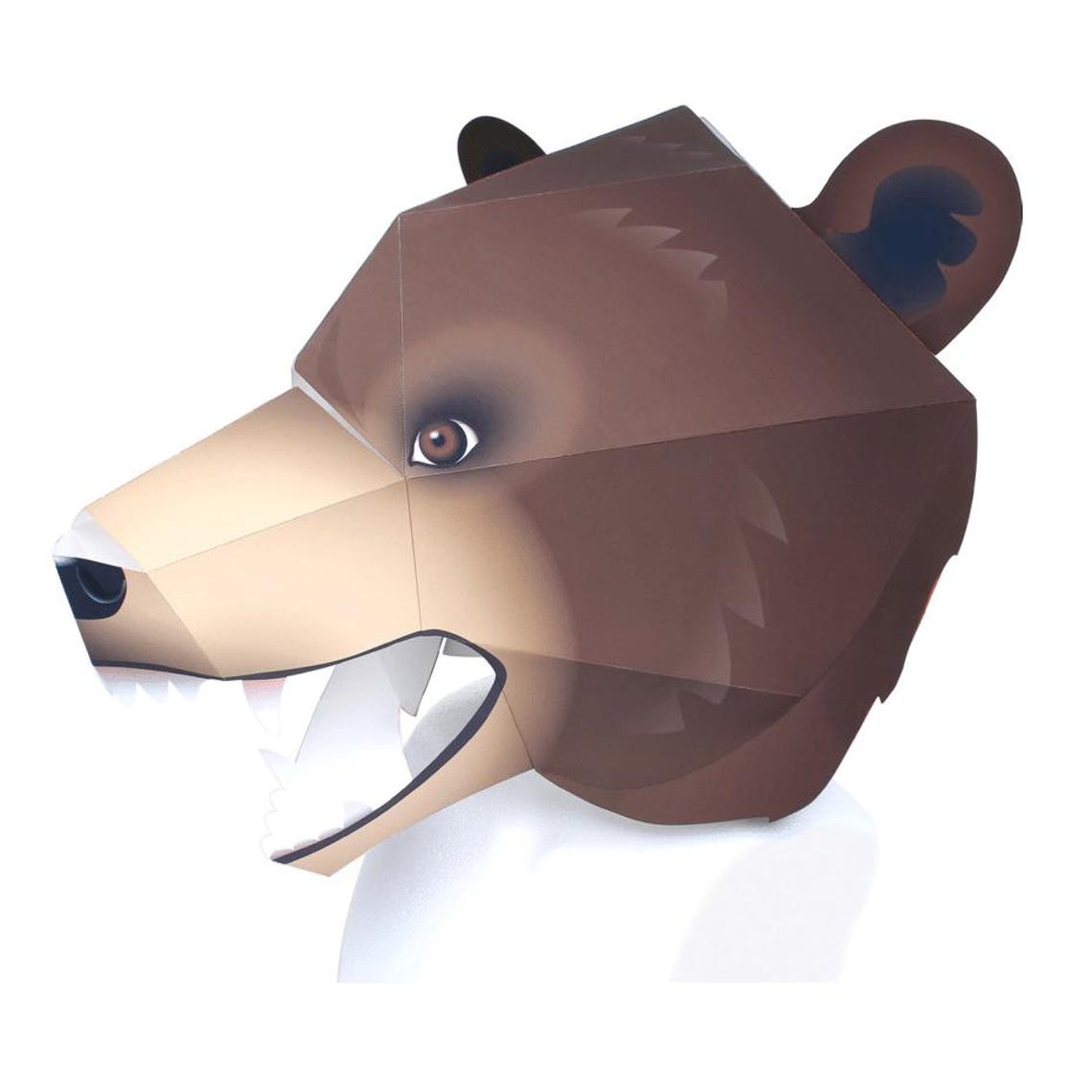 Bear Head – 3D Papercraft Model, Downloadable DIY Template, Printable ...