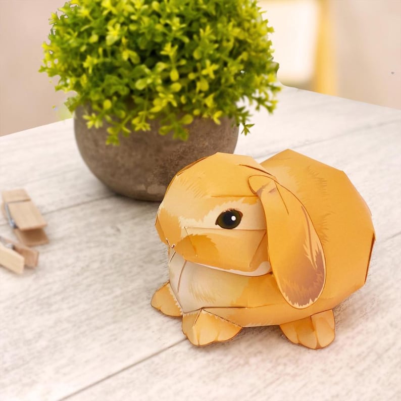 Holland Lop Papercraft, Paper Model, Papercraft Template Kit, Animal ...