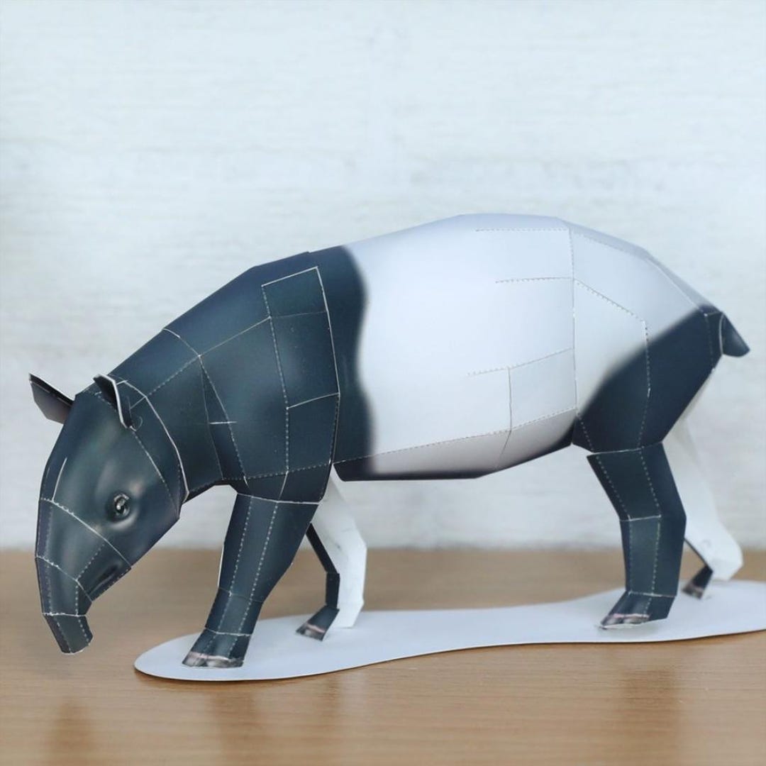 Malayan Tapir Papercraft, Paper Model, Papercraft Template Kit, Animal ...