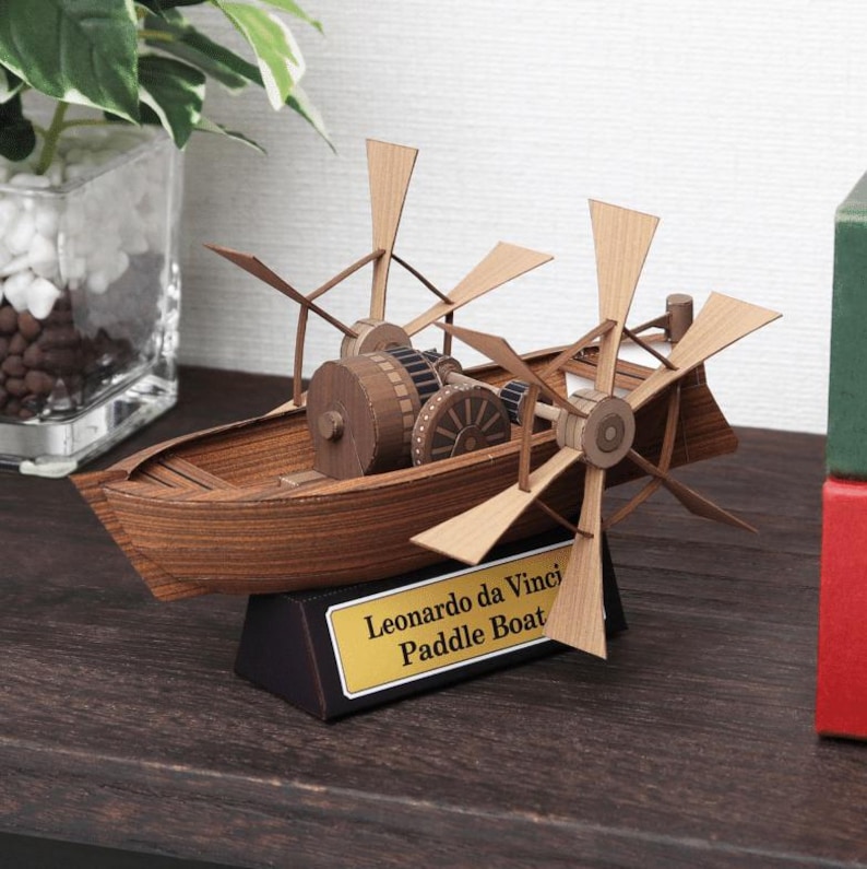 Leonardo Da Vinci Paddle Boat, Ship, Boat, DIY Paper Model, Papercraft ...