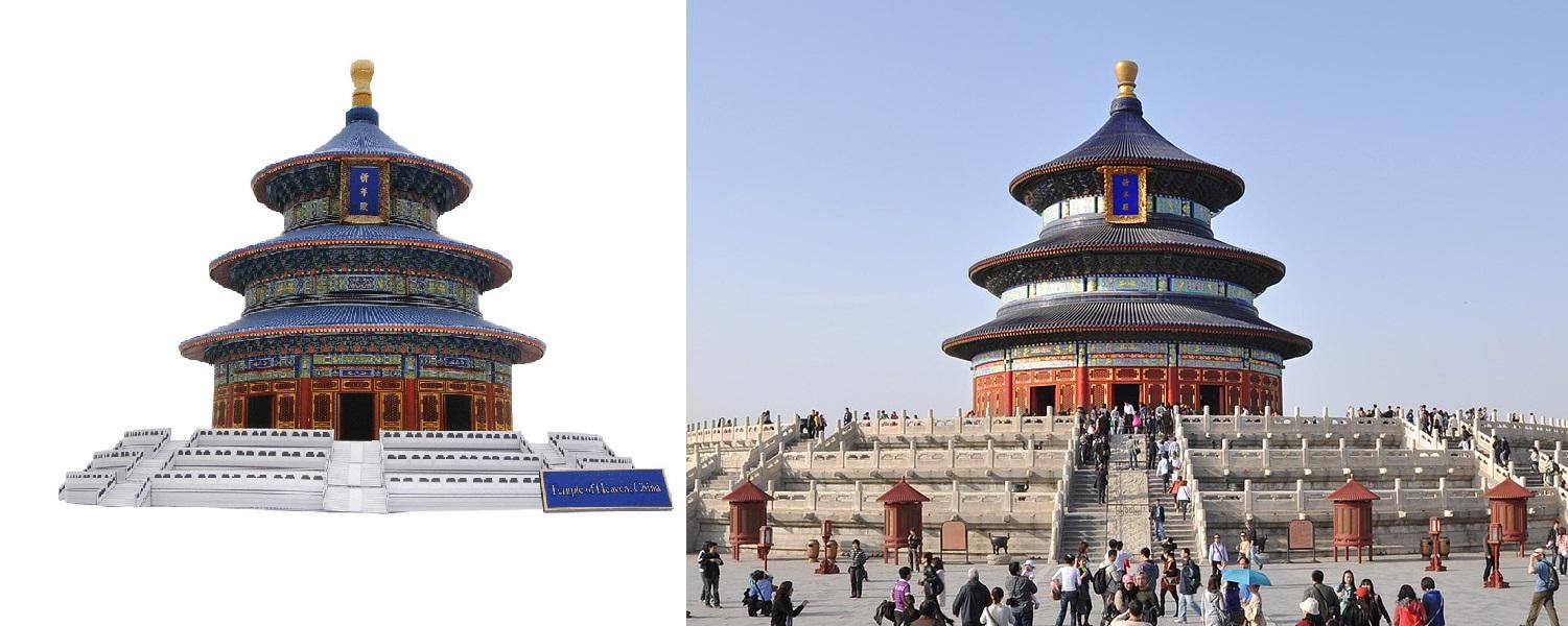 Temple of Heaven, Dongcheng, Beijing, China, Building, DIY Paper Model ...