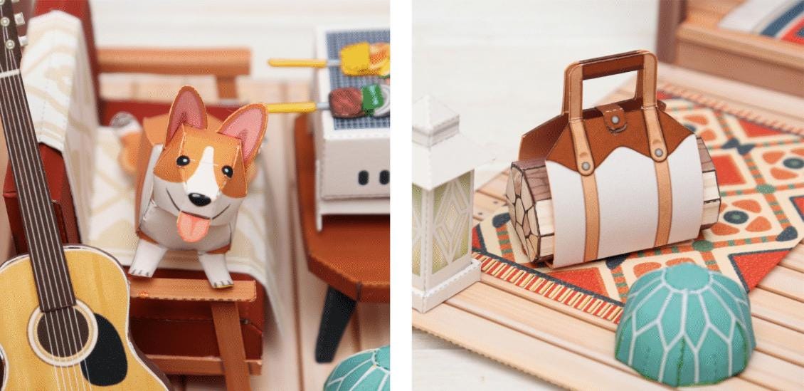 Glamping Papercraft for Kid Template Kit Miniature, DIY, Printable ...