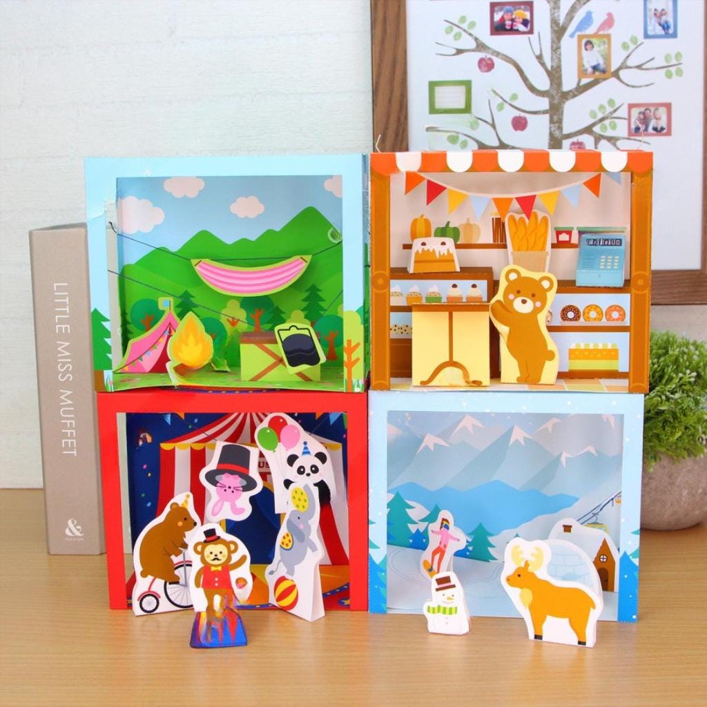 Bear's Bakery Shop Papercraft for Kid Template Kit Miniature, Printable ...