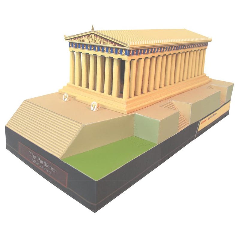 The Parthenon, Athens, Greece, Building, DIY Paper Model Sculpture, Papercraft, Paper Craft ...