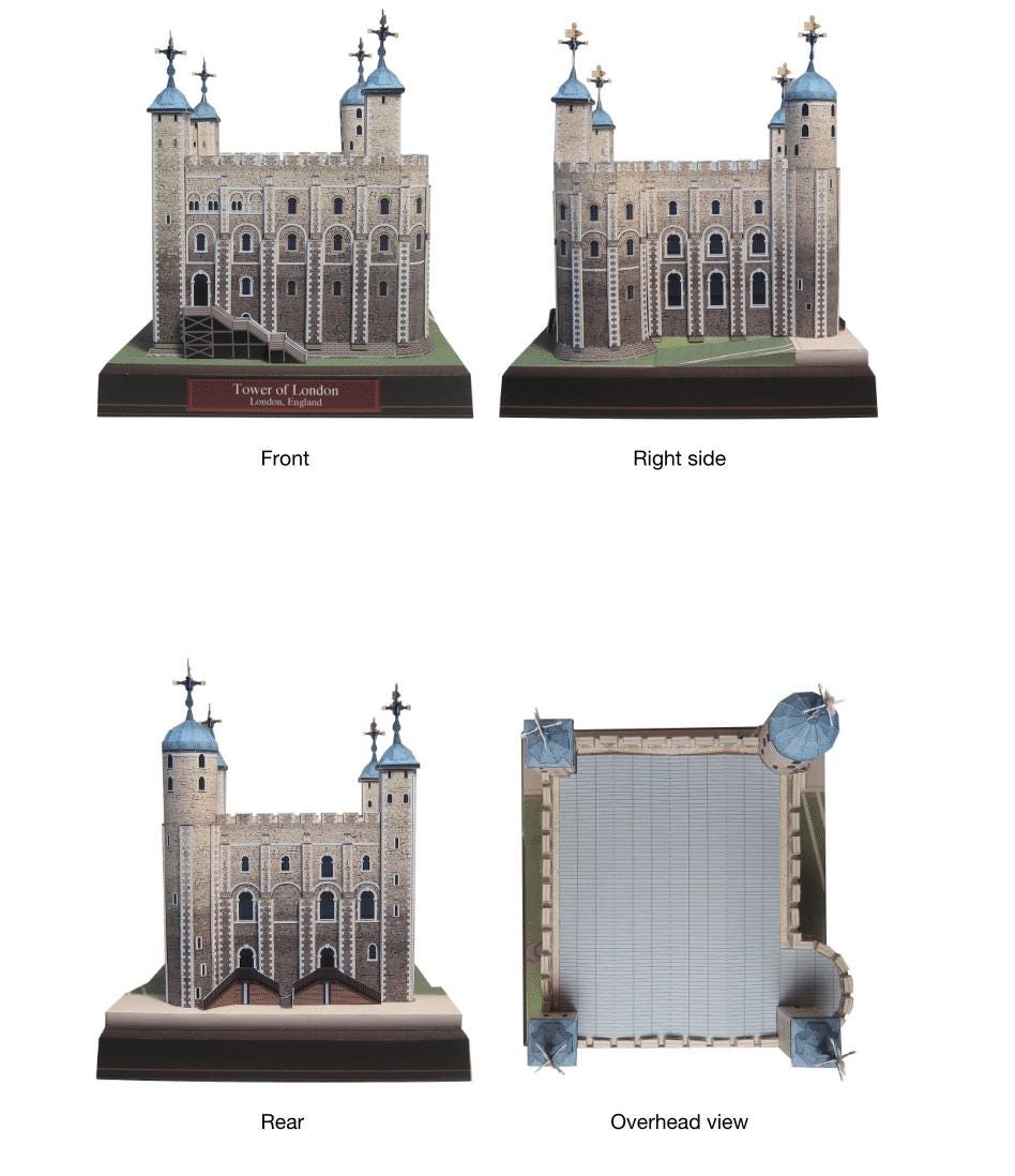Tower of London, London, England, Building, DIY Paper Model Sculpture ...