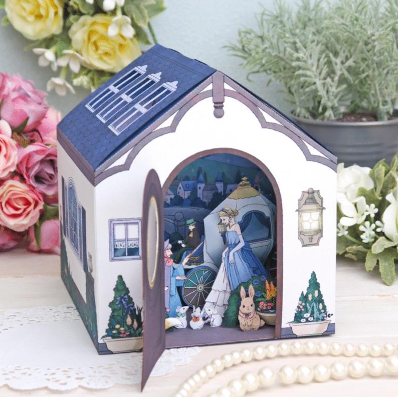 Cinderella House Papercraft for Kid Template Kit Miniature, Printable ...