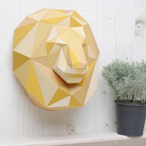 Lion Wall Sculpture, Wall Decoration, Room Decoration, Paper Model ...