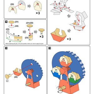 Ferris Wheel, Moving Miniature, DIY Paper Model, Papercraft, Paper ...