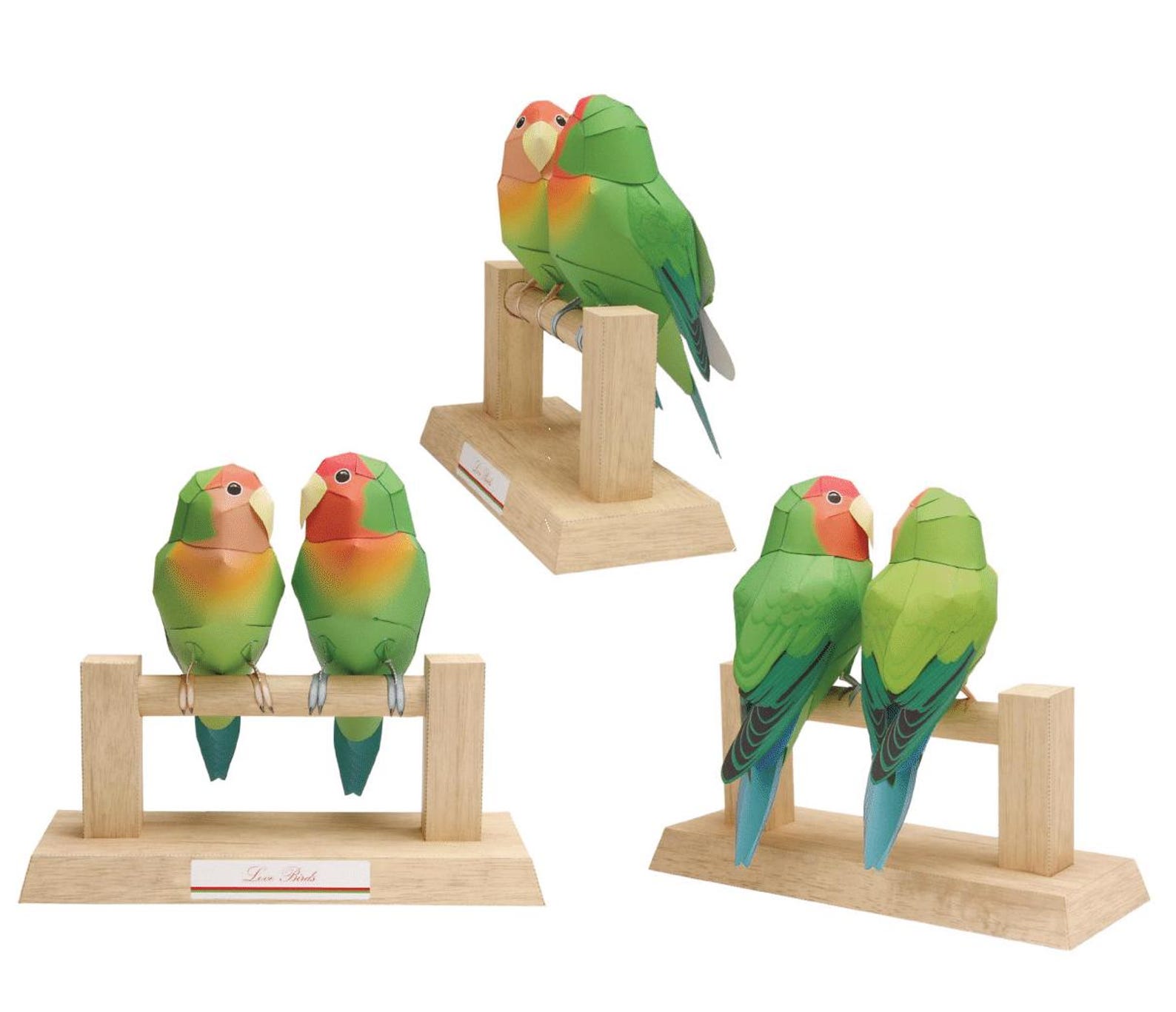 Love Bird, Bird, Paper Model, Papercraft, Papercraft Template Kit ...