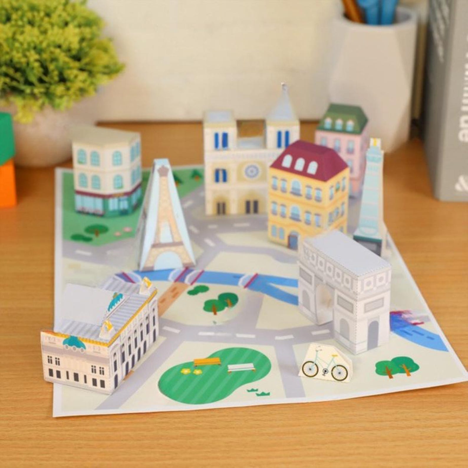 Papercraft City of Paris DIY Papercraft for Kid Template Kit Diorama - Etsy