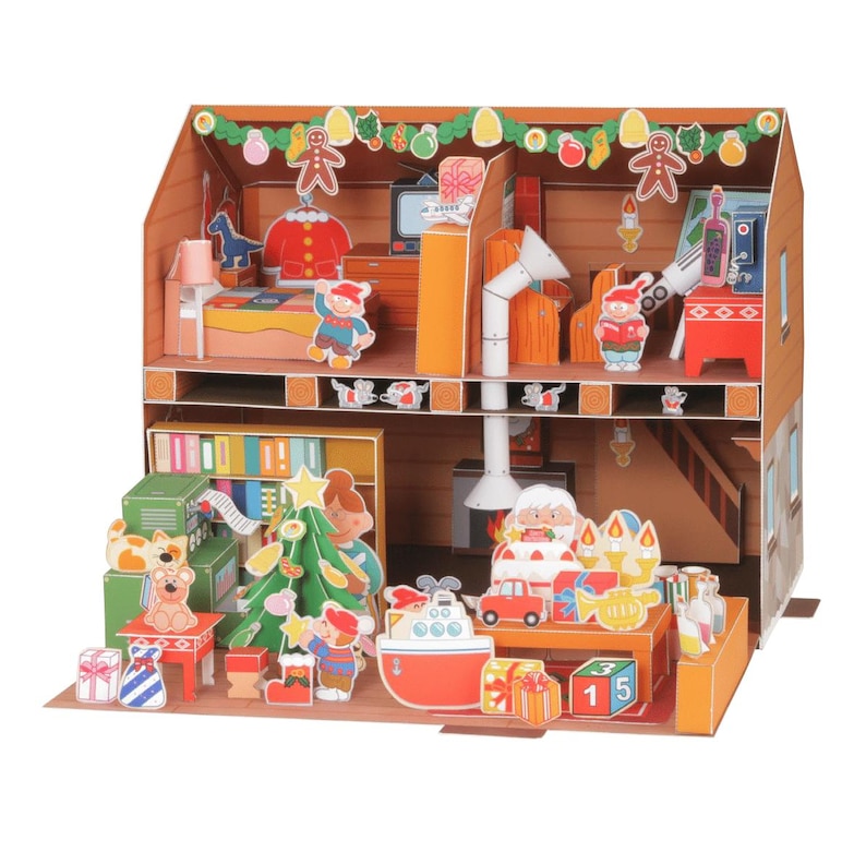 Santa Claus's House, Christmas, House, DIY Papercraft for Kid Template ...