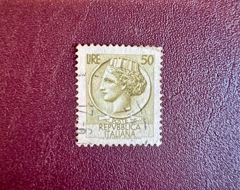 Rare Repvbblica Italiana 5 Lire, Italian Stamp, Italy, Coin of Syracuse ...