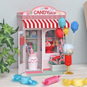 Candy Shop Miniature House Papercraft for Kid Template Kit Miniature ...
