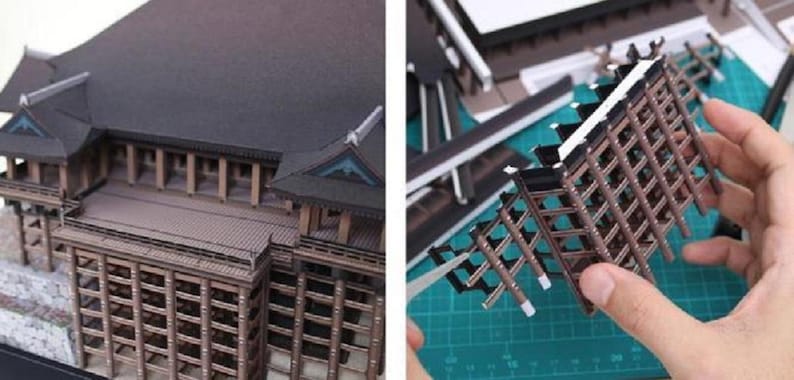 Kiyomizu-dera Temple, Building, Kyoto, Japan, DIY Paper Model Sculpture ...