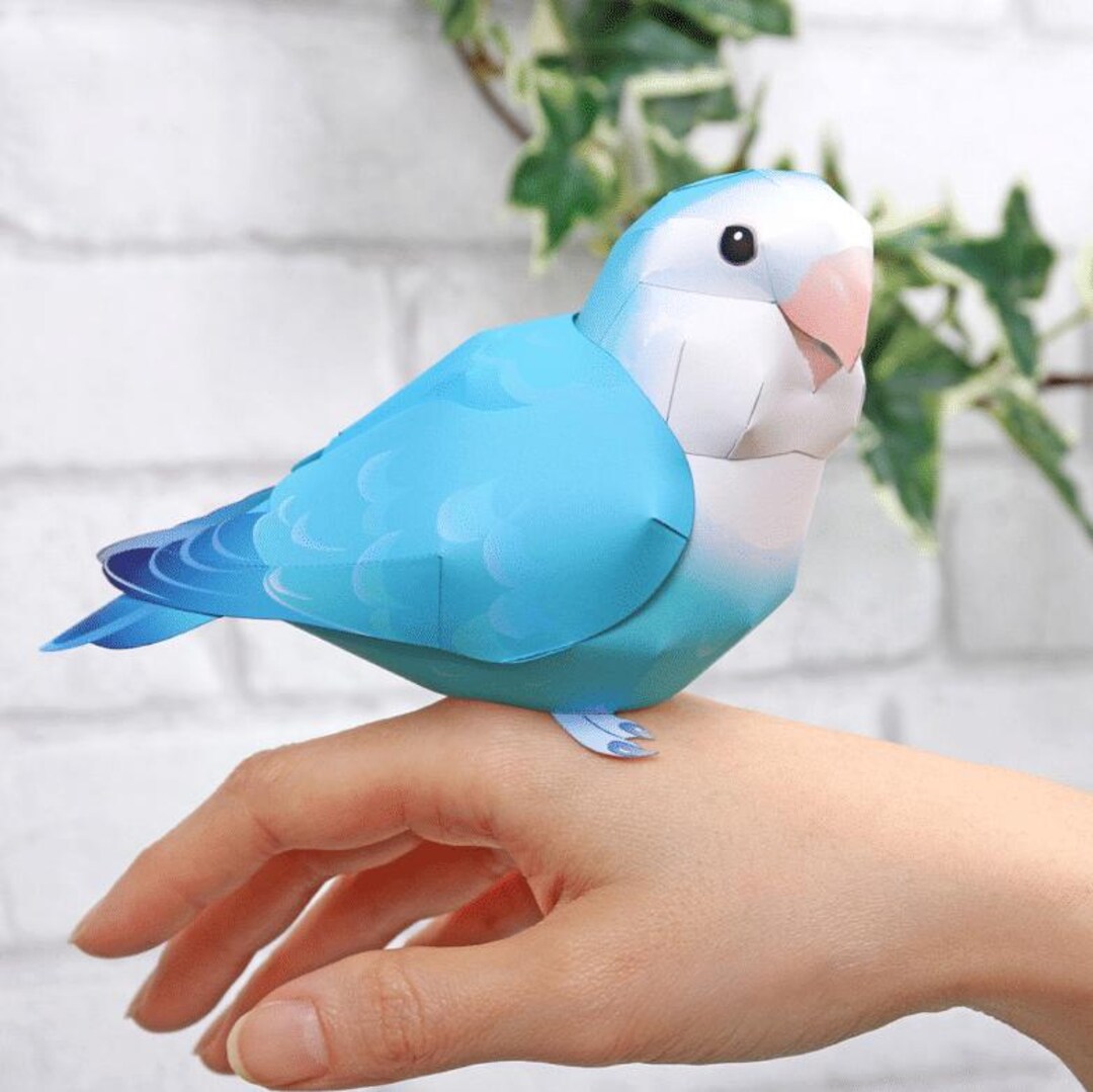 Rosy-faced Love Bird, Bird, Paper Model, Papercraft, Papercraft Template Kit, Animal, Pdf ...