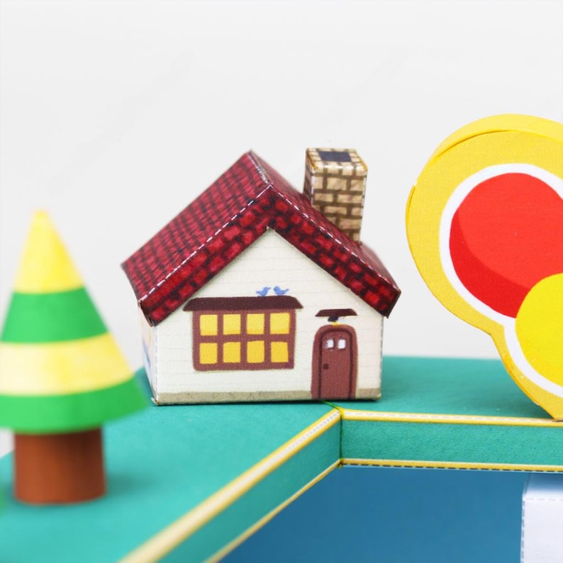 Toy Shop Miniature House Papercraft for Kid Template Kit Miniature ...