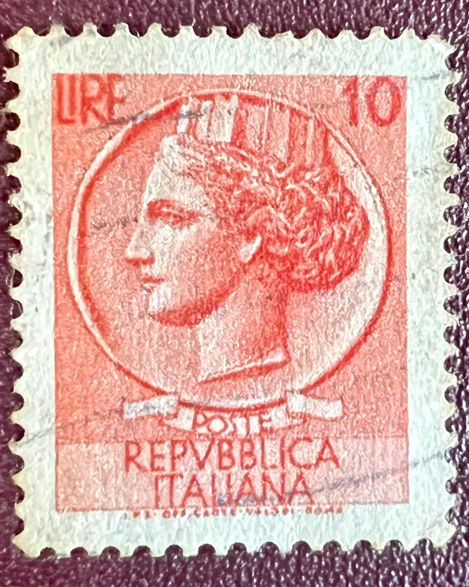 Rare Repvbblica Italiana 10 Lire, Italian Stamp, Italy, Coin of ...