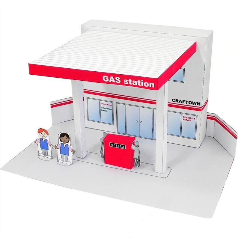 Papercraft, Control Tower, Gas Station, DIY Papercraft for Kid Template ...