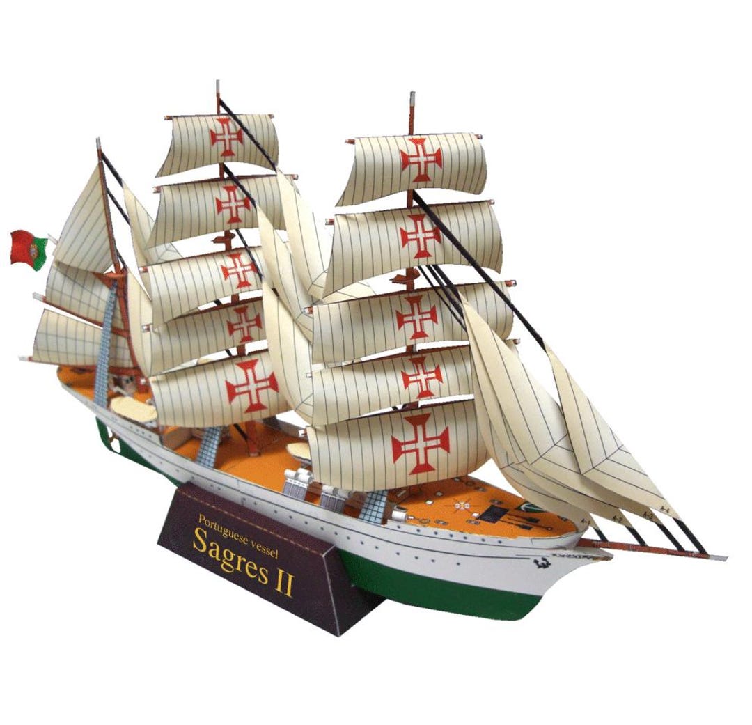 Sagres2, Sail Ship, DIY Paper Model Sculpture, Papercraft, Paper Craft ...