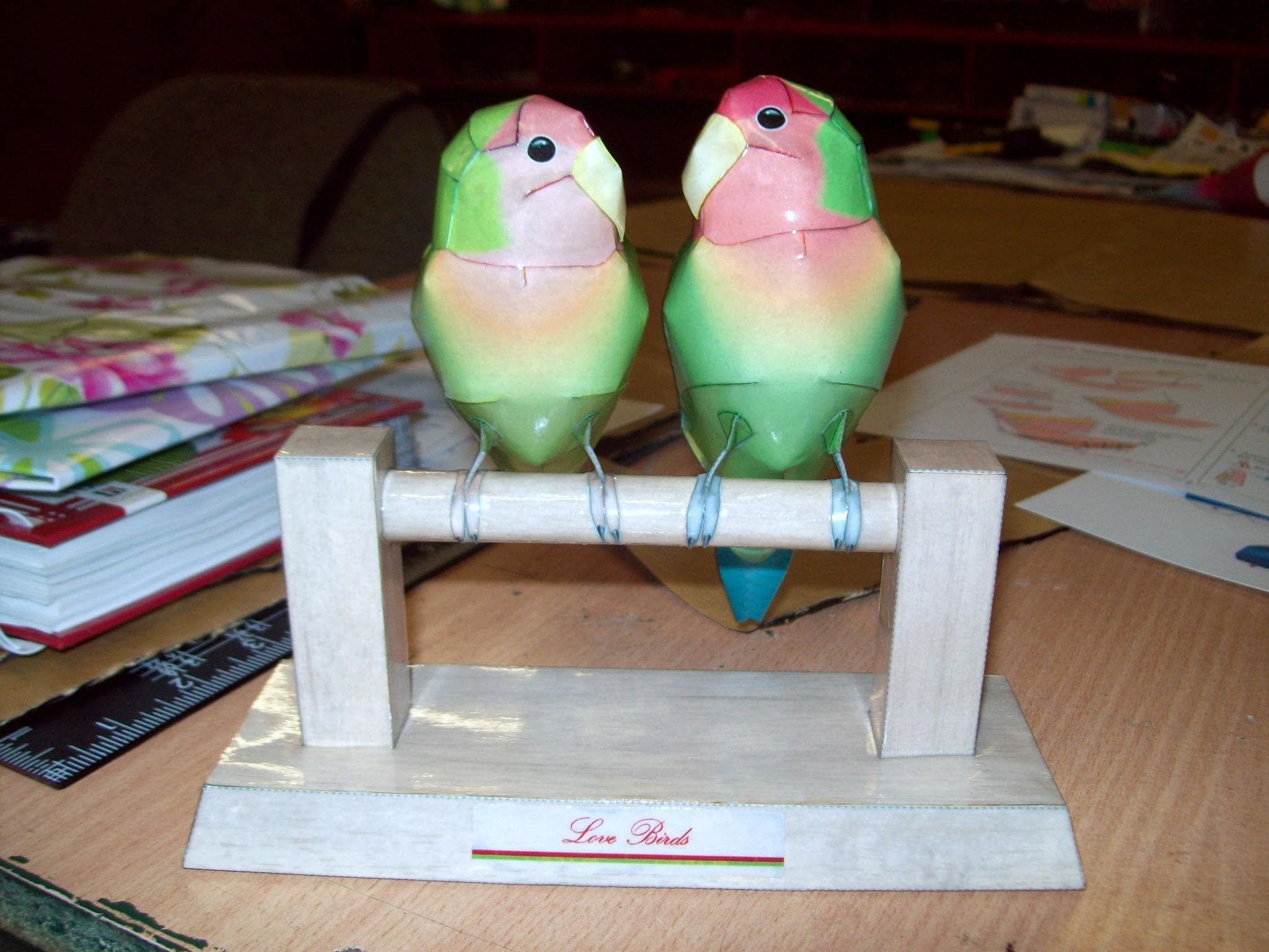 Love Bird, Bird, Paper Model, Papercraft, Papercraft Template Kit ...