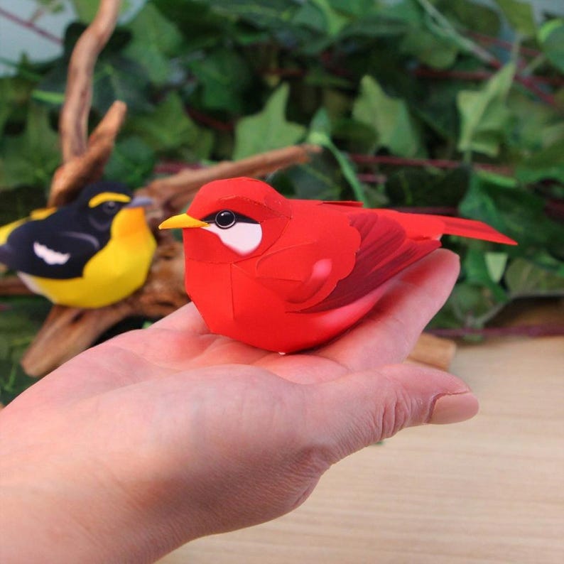 5 Colorful Birds, Bird, Paper Model, Papercraft, Papercraft Template ...