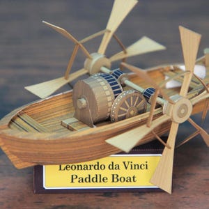 Leonardo Da Vinci Paddle Boat, Ship, Boat, DIY Paper Model, Papercraft ...