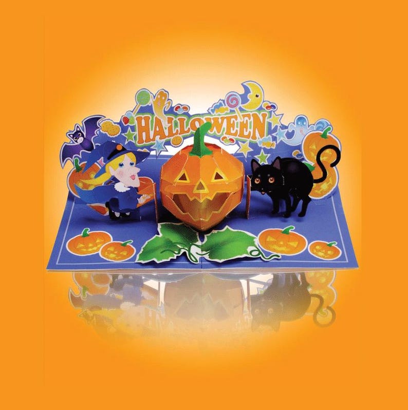 Halloween Pop-up Card Papercraft for Kid Template Kit Miniature, DIY - Etsy
