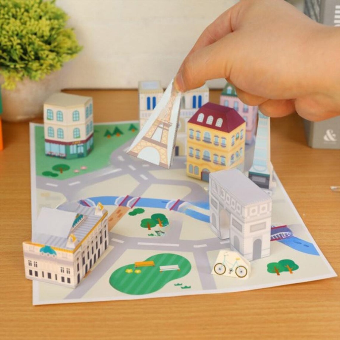 Papercraft City of Paris DIY Papercraft for Kid Template Kit Diorama - Etsy