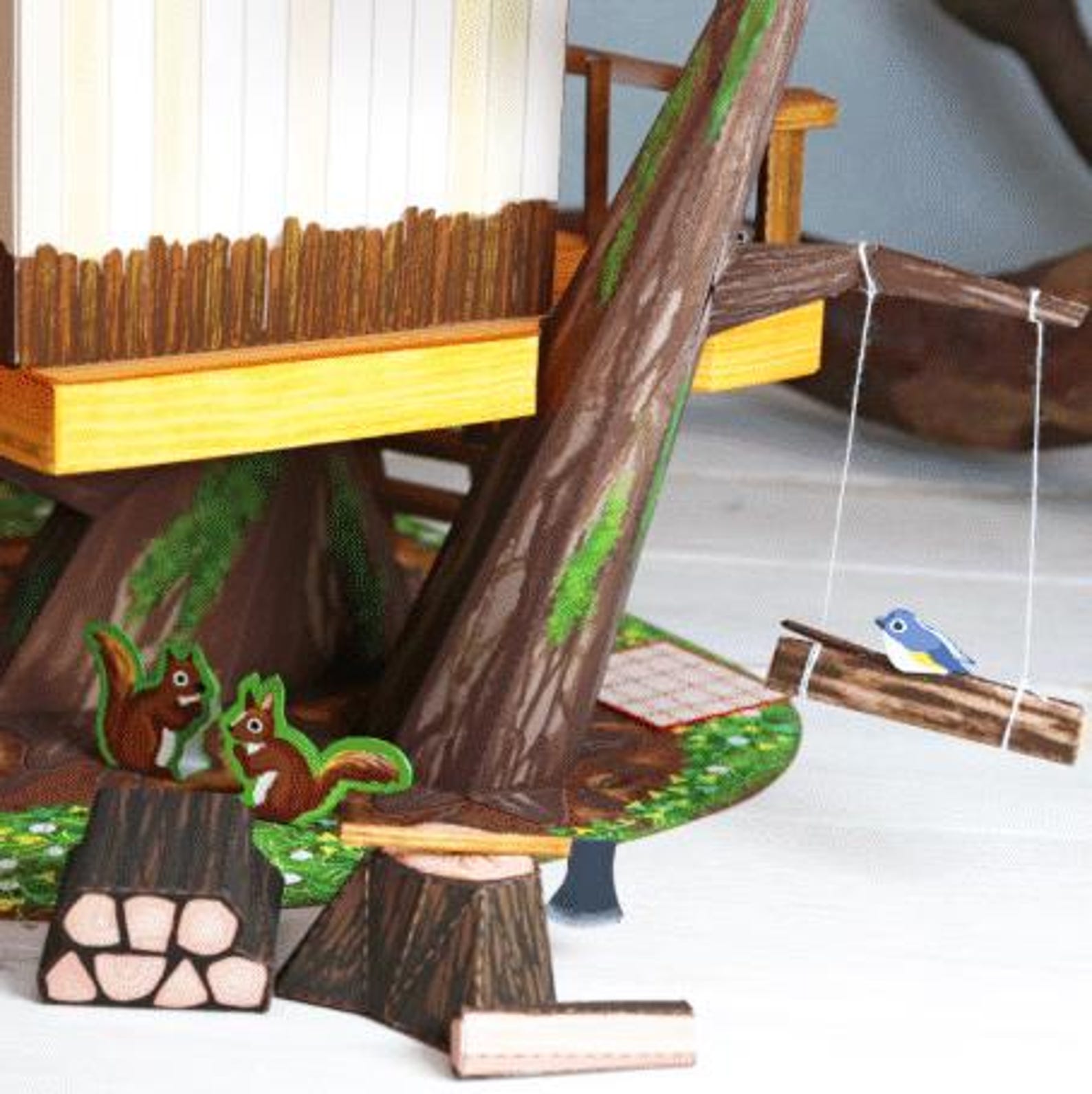 Treehouse Papercraft for Kid Template Kit Miniature - Etsy