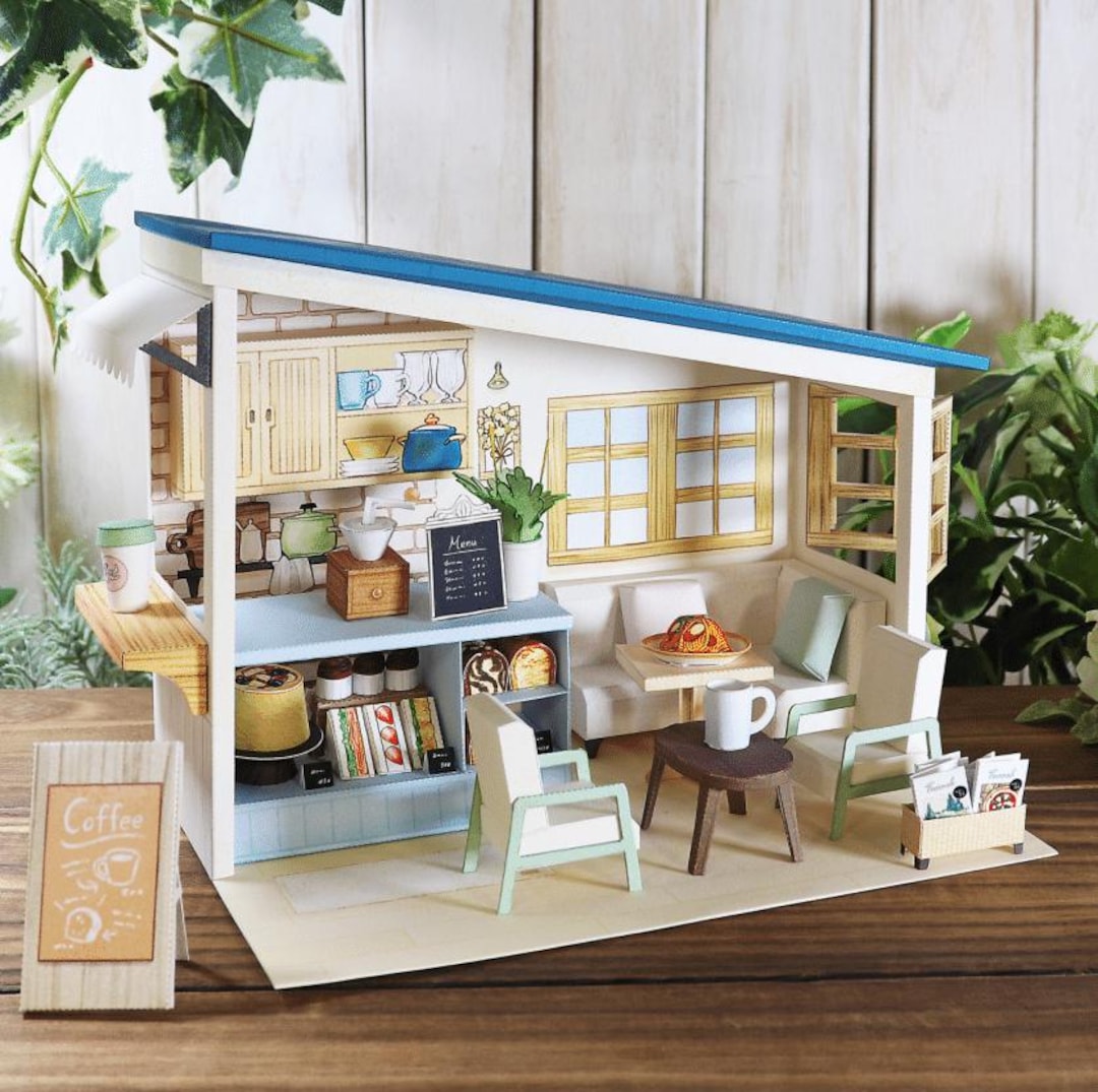 Café Papercraft for Kid Template Kit Miniature, Printable Papercraft ...