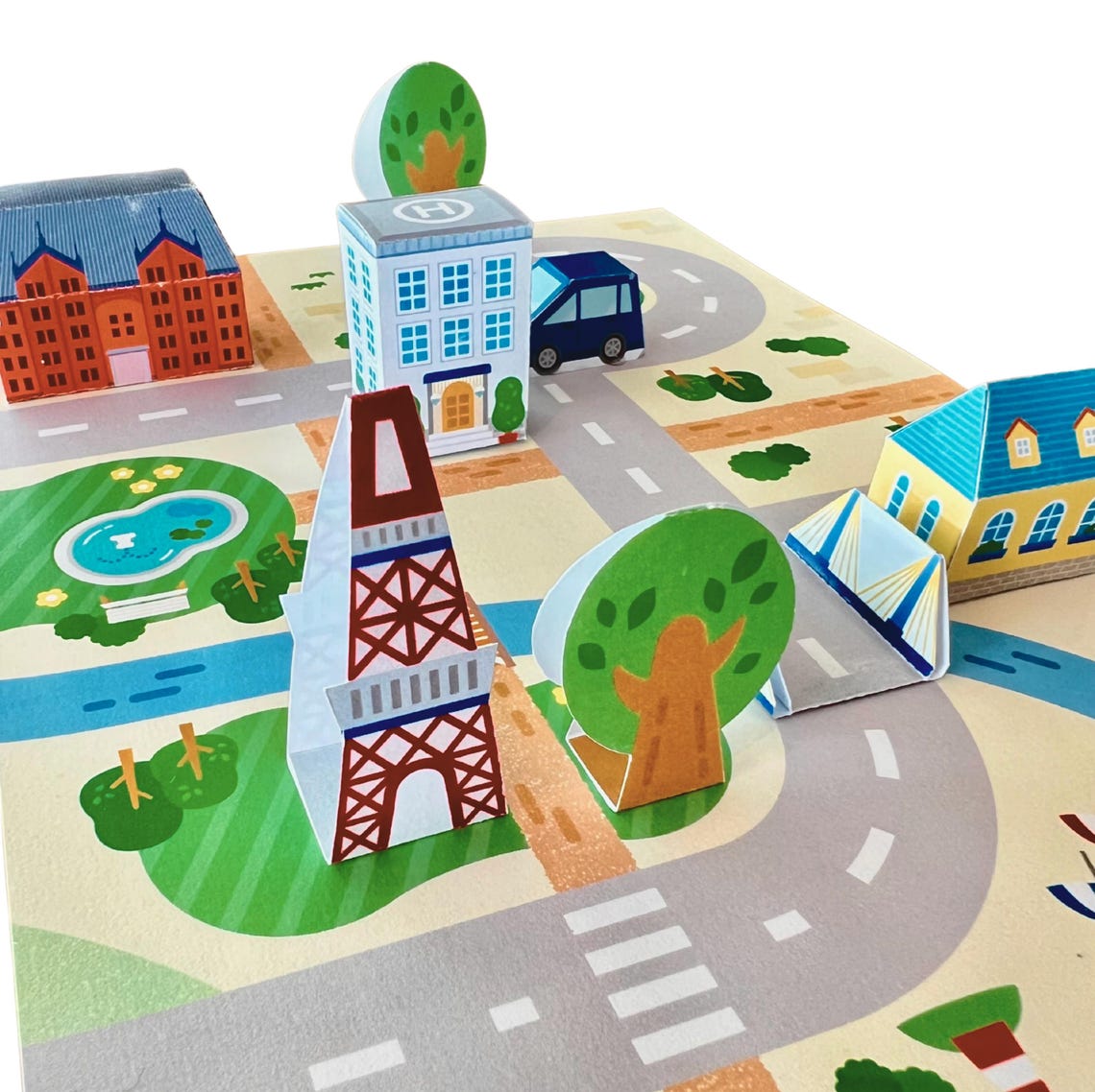 Papercraft City of Tokyo DIY Papercraft for Kid Template Kit Diorama ...