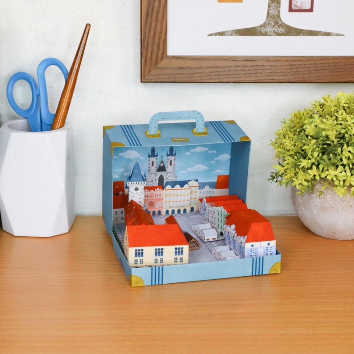 Diorama Trunk, Prague, Czech Republic, City, Papercraft, Template Kit ...