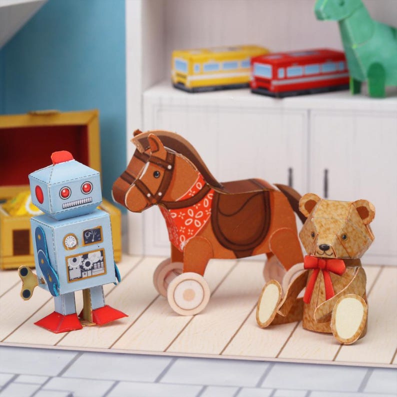 Toy Shop Miniature House Papercraft for Kid Template Kit Miniature ...