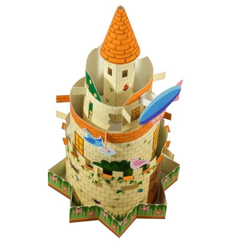 Papercraft Castle, Merry-go-round Papercraft, Template Kit, Amusement ...