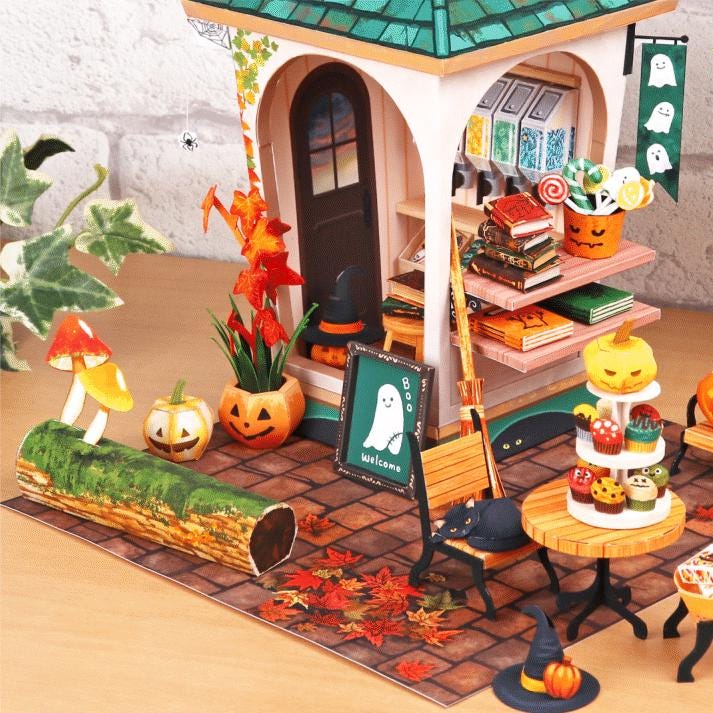 Halloween Market Papercraft for Kid Template Kit Miniature, DIY ...