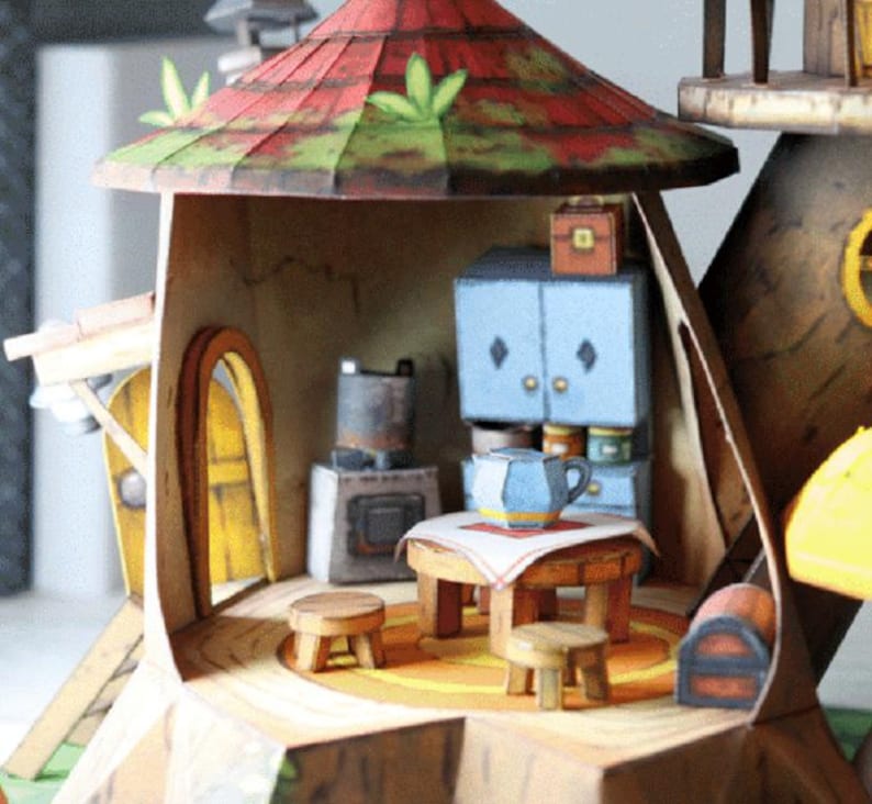 Dwarf House Papercraft for Kid Template Kit Miniature, Printable ...