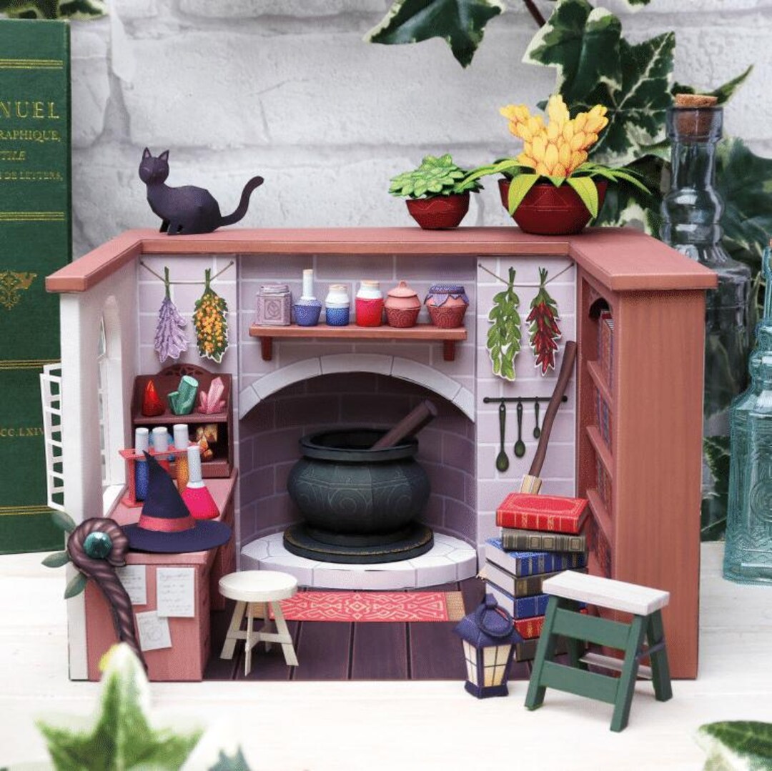 Witch's Room Papercraft for Kid Template Kit Miniature, DIY, Printable ...