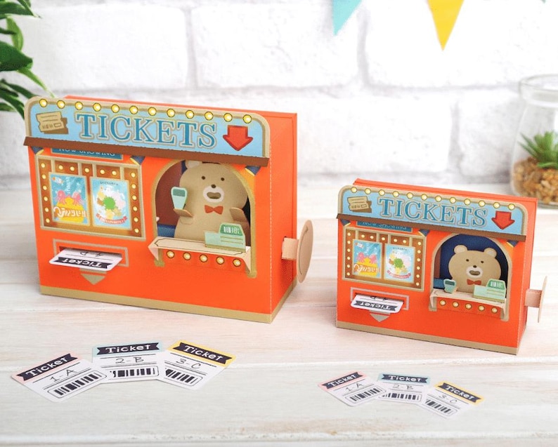 Ticket Office, Moving Miniature, DIY Paper Model, Papercraft, Paper ...