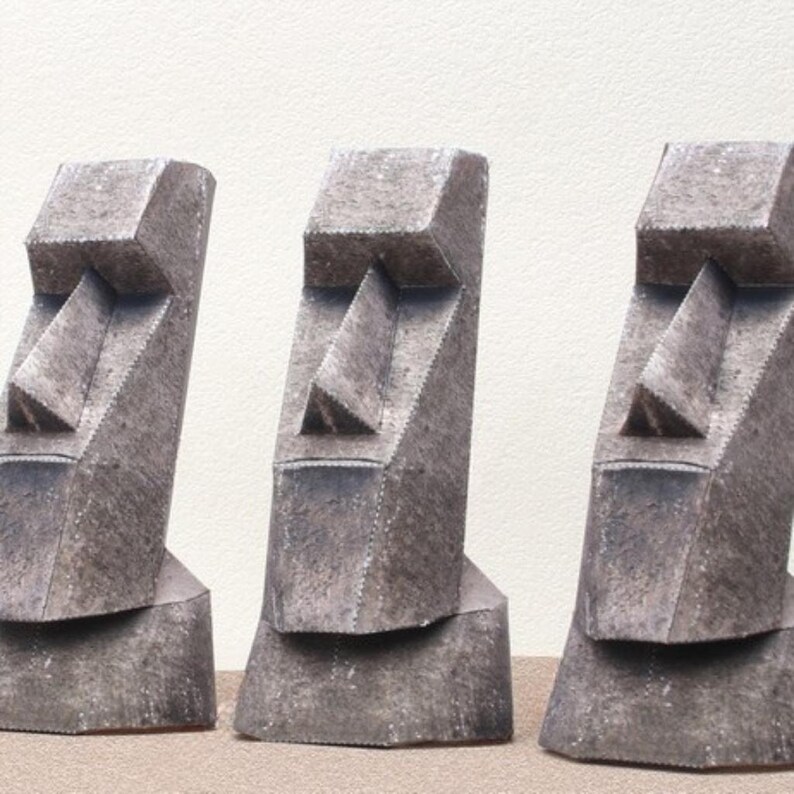 Moai Statues of Easter Island, Chile, Mini Version, Building, Paper ...