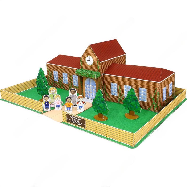 Papercraft, School, School Bus, DIY Papercraft for Kid Template Kit ...